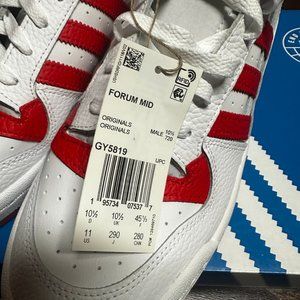 adidas Originals | Shoes | Adidas Originals Mens White Red Forum Mid ...